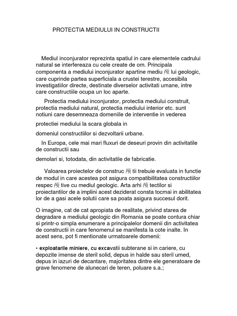 Protectia Mediului in Constructii