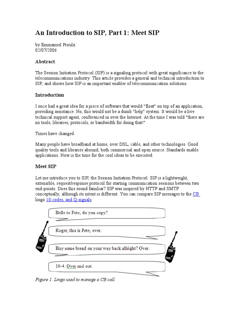 An Introduction To SIP, Part 1: Meet SIP: CB 10-Codes, and Q-Signals ...
