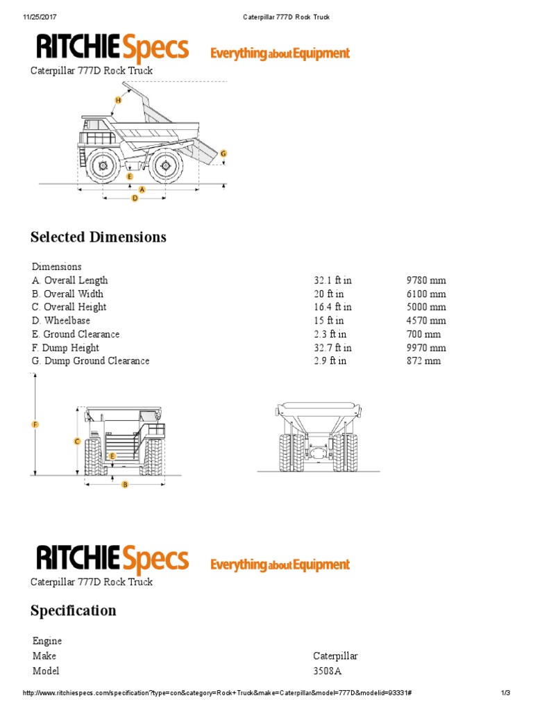 Caterpillar 777D Rock Truck | PDF | Transmission (Mechanics) | Truck