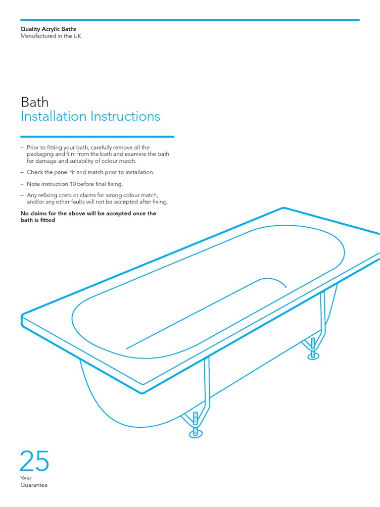 Bath Installation Guide | PDF | Screw | Tools