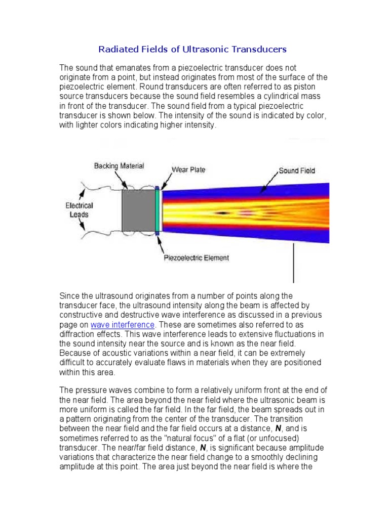 Radiated Fields of Ultrasonic Transducers UT NDT | PDF | Ultrasound ...