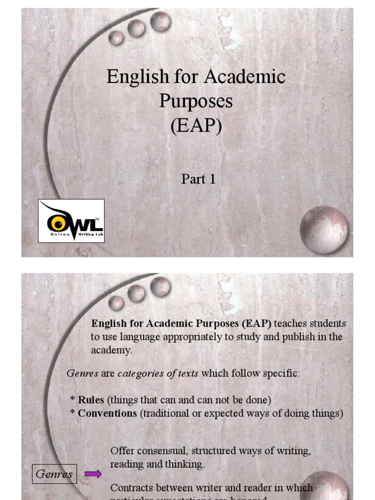 English For Academic Purposes (EAP) | PDF | Abstract (Summary ...