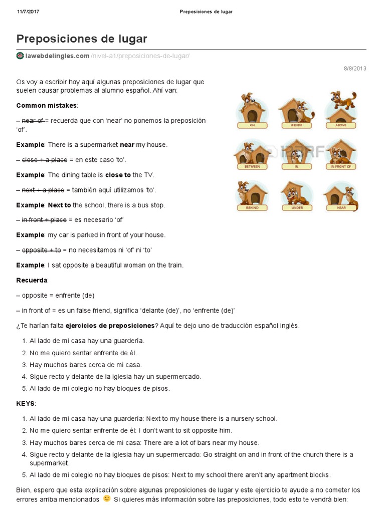 10. Preposiciones de lugar.pdf | Entretenimiento (general) | Ocio