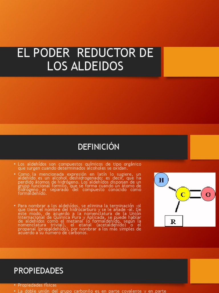 El Poder Reductor de Los Aldeidos | PDF | Aldehído | Formaldehído