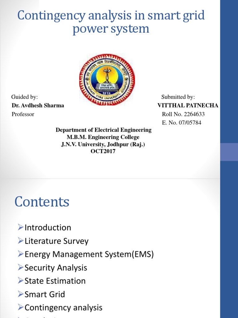 Contingency Analysis in Smart Grid Power System | PDF | Smart Grid ...