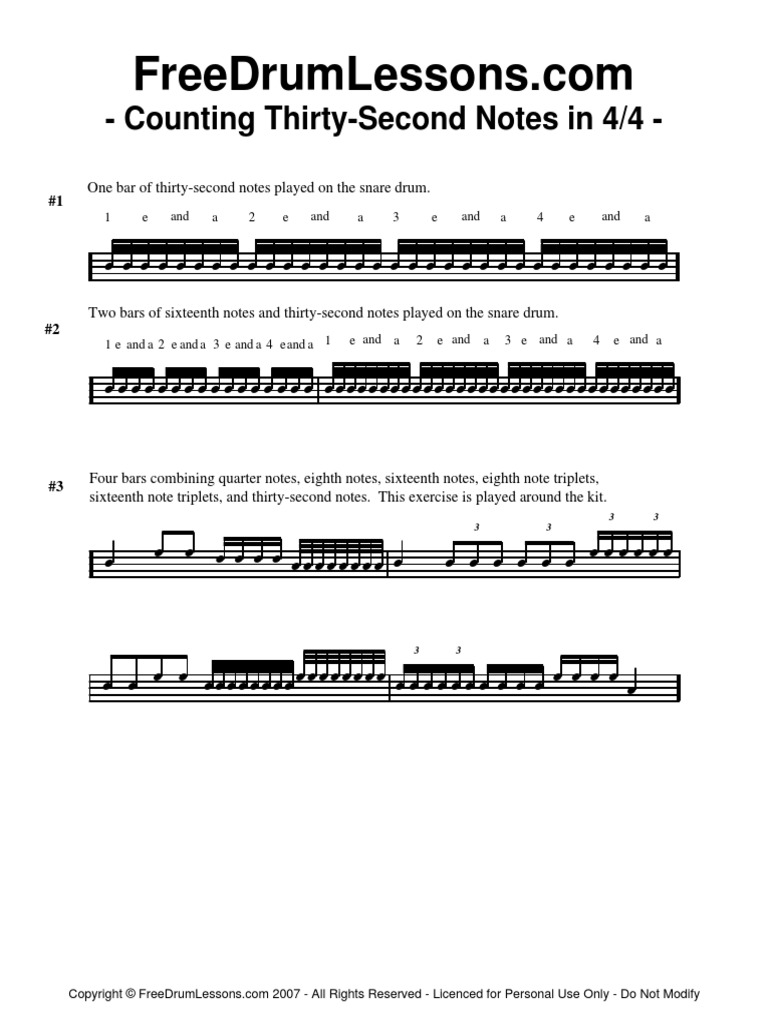 06 - Counting Thirty-Second Notes PDF | PDF