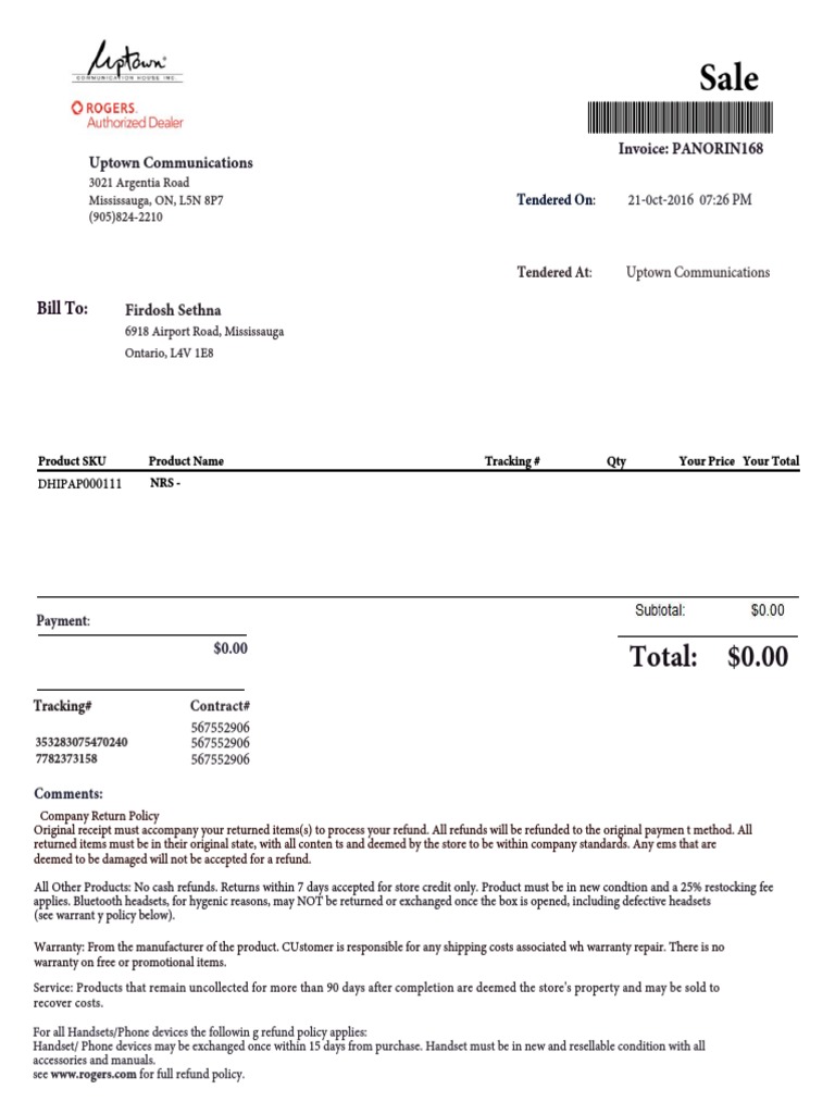 Rogers Canada | PDF | Invoice | Science