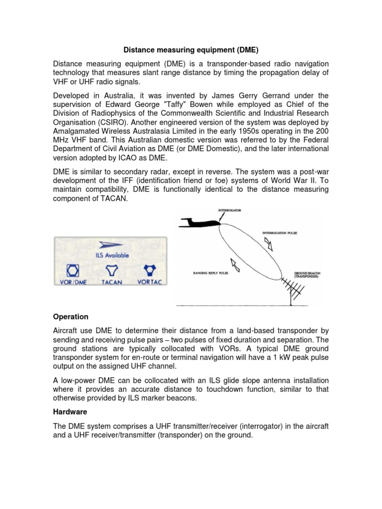 Distance Measuring Equipment | PDF | Radio Technology | Measuring ...