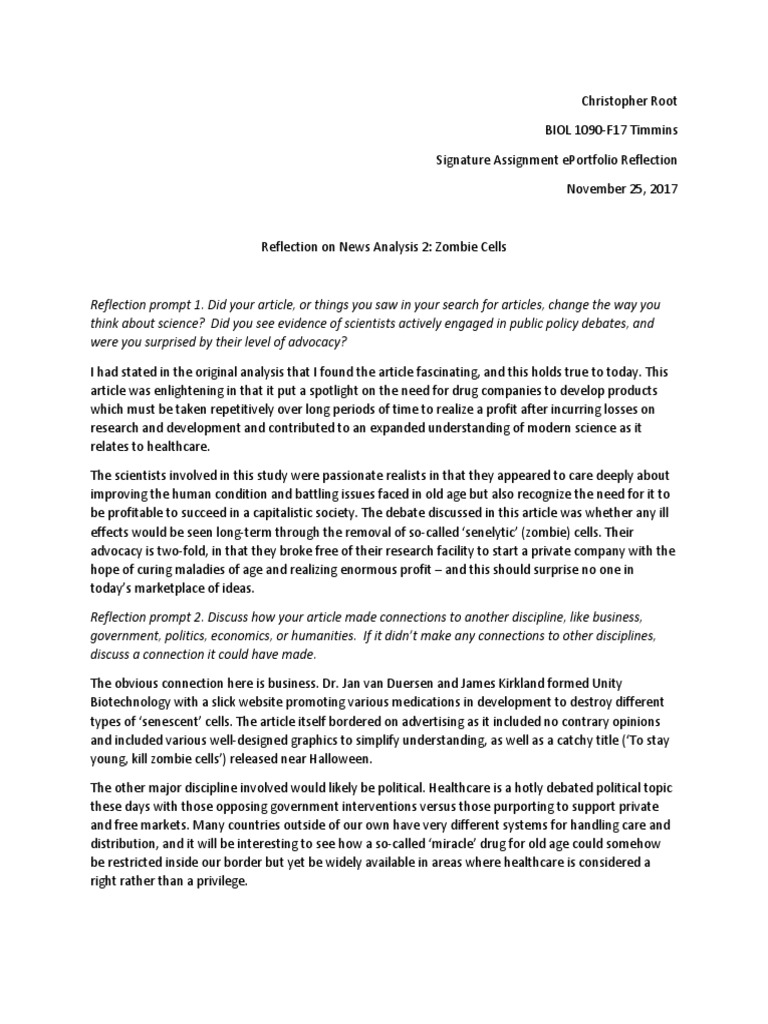 Signature Assignment Eportfolio Reflection | Download Free PDF ...