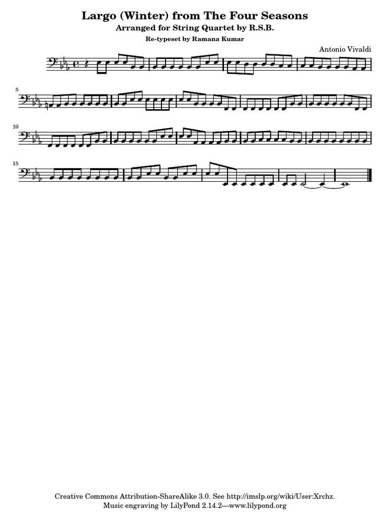 Inverno - Cello | PDF