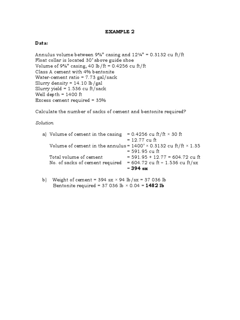 Example 2 (Cement) | PDF