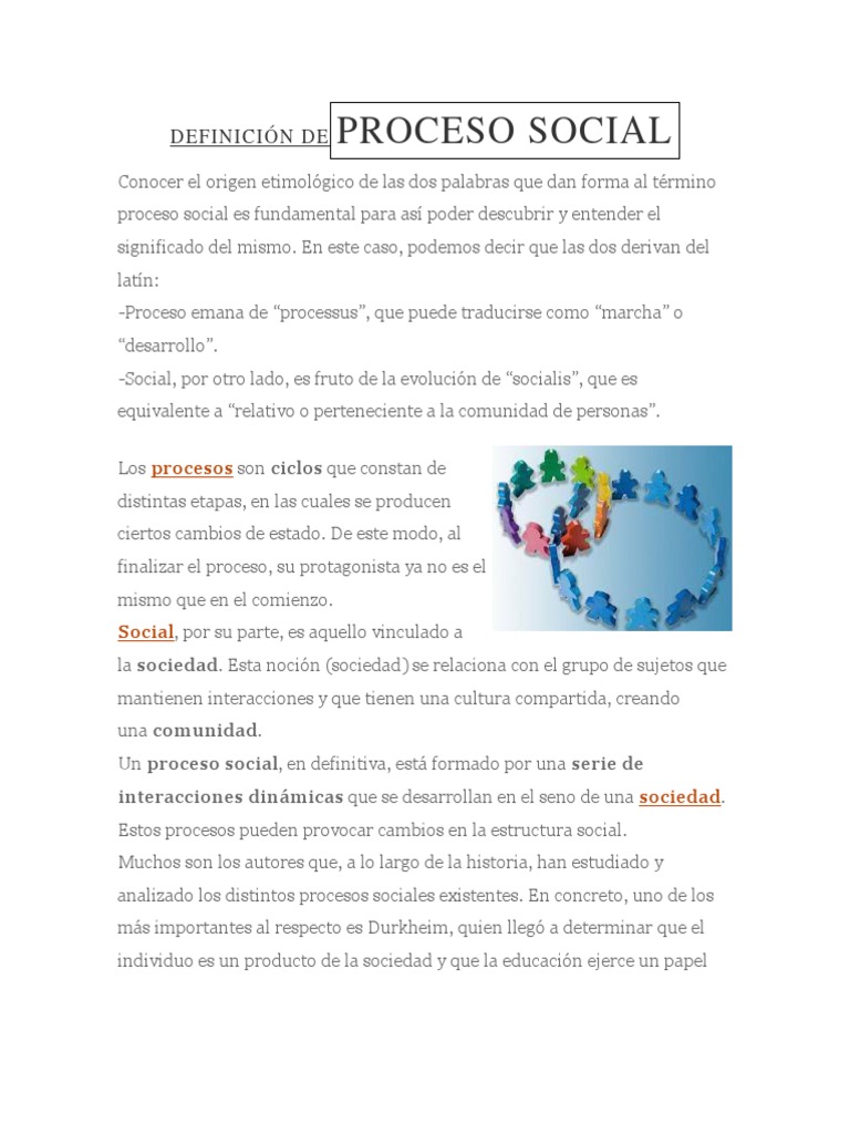 Definición y Ejemplos de Proceso Social | PDF | Socialización | Sociedad
