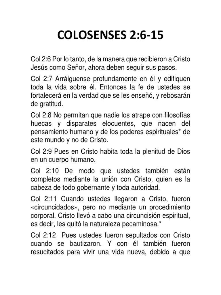 Colosenses 2 | PDF