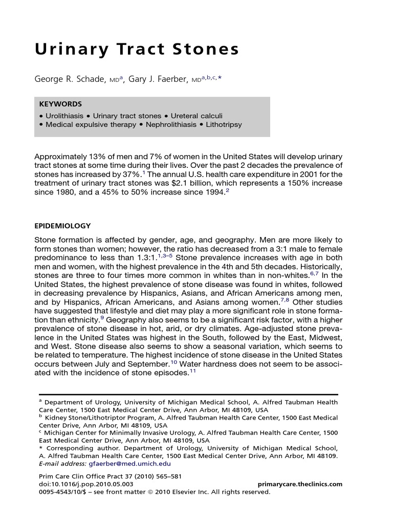 Urinary Tract Stone | Clinical Medicine | Medical Specialties