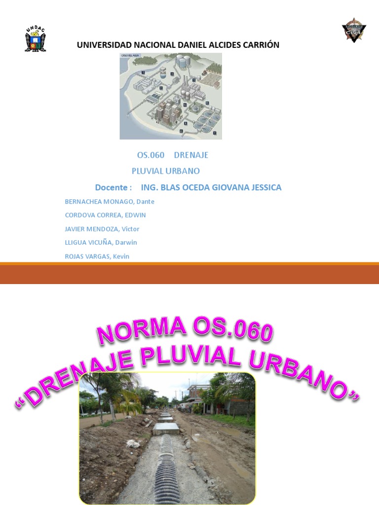 Norma OS.060: Drenaje Pluvial Urbano | PDF | Drenaje | Precipitación