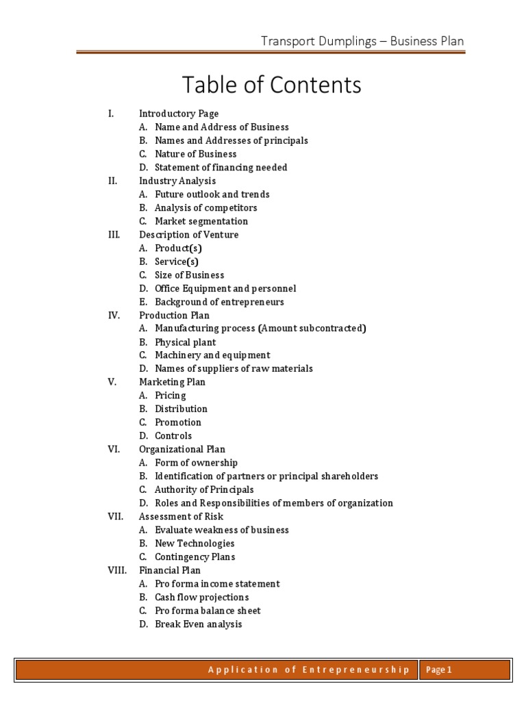 Business Plan | PDF | Debits And Credits | Foods