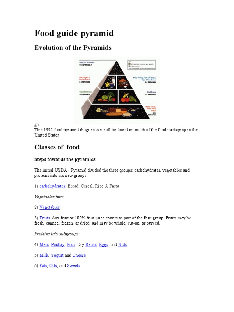 Food Guide Pyramid: Evolution of The Pyramids | PDF | Carbohydrates ...