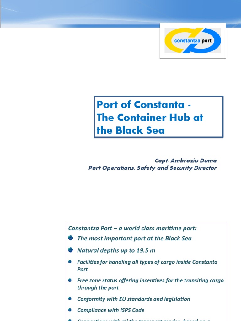 Port of Constanta - The Container Hub at The Black Sea | PDF | Port ...