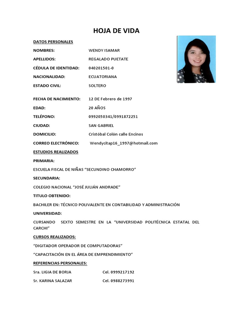 Curriculum Vitae Wendy | PDF