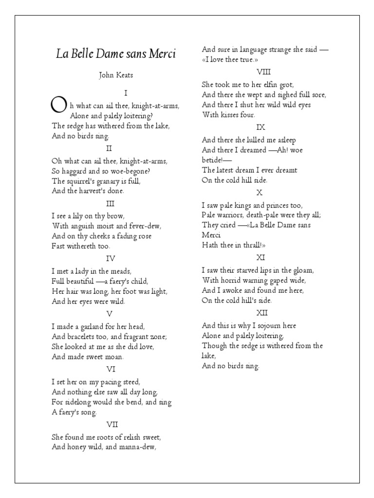 La Belle Dame Sans Merci