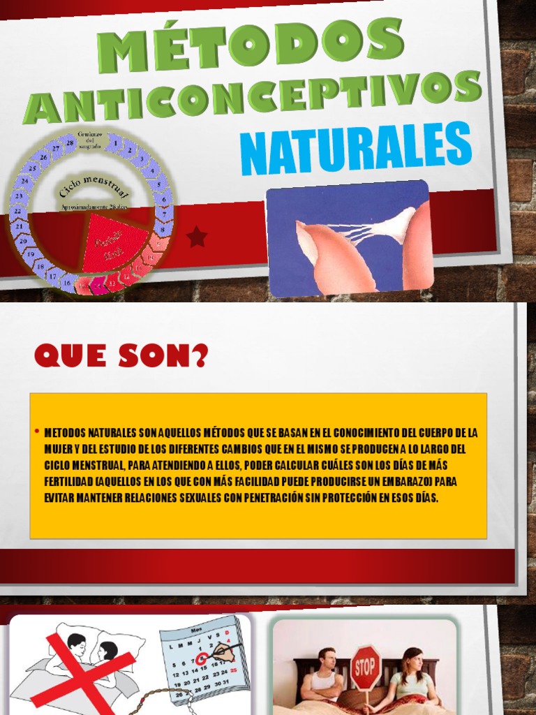 MÉTODOS ANTICONCEPTIVOS naturales.pptx | Control de la natalidad ...