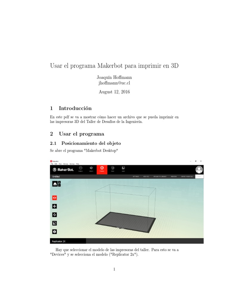 Tutorial Makerbot Pdf Impresora Computación Impresión 3d