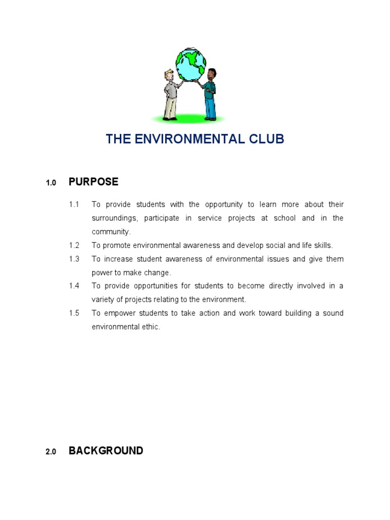 Environmental Club Overview and Activities | PDF | Sustainability ...