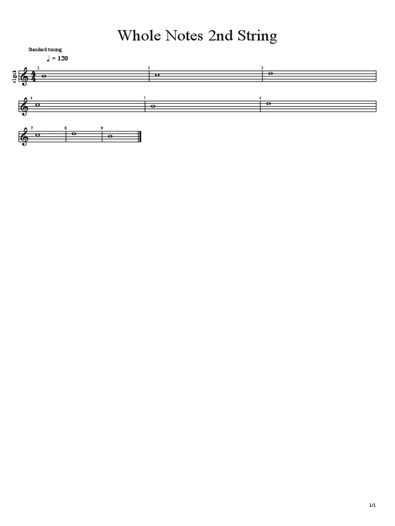 Whole Notes 2nd String | PDF