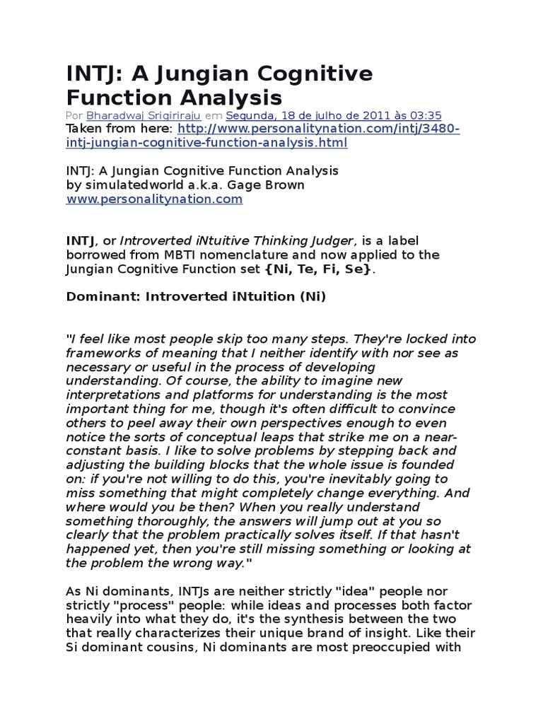 Understanding the INTJ Personality Type: A Comprehensive Analysis of ...