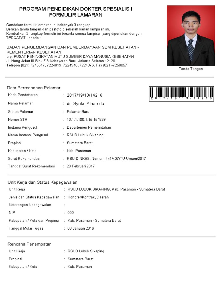 Formulir-Lamaran Ppds | PDF