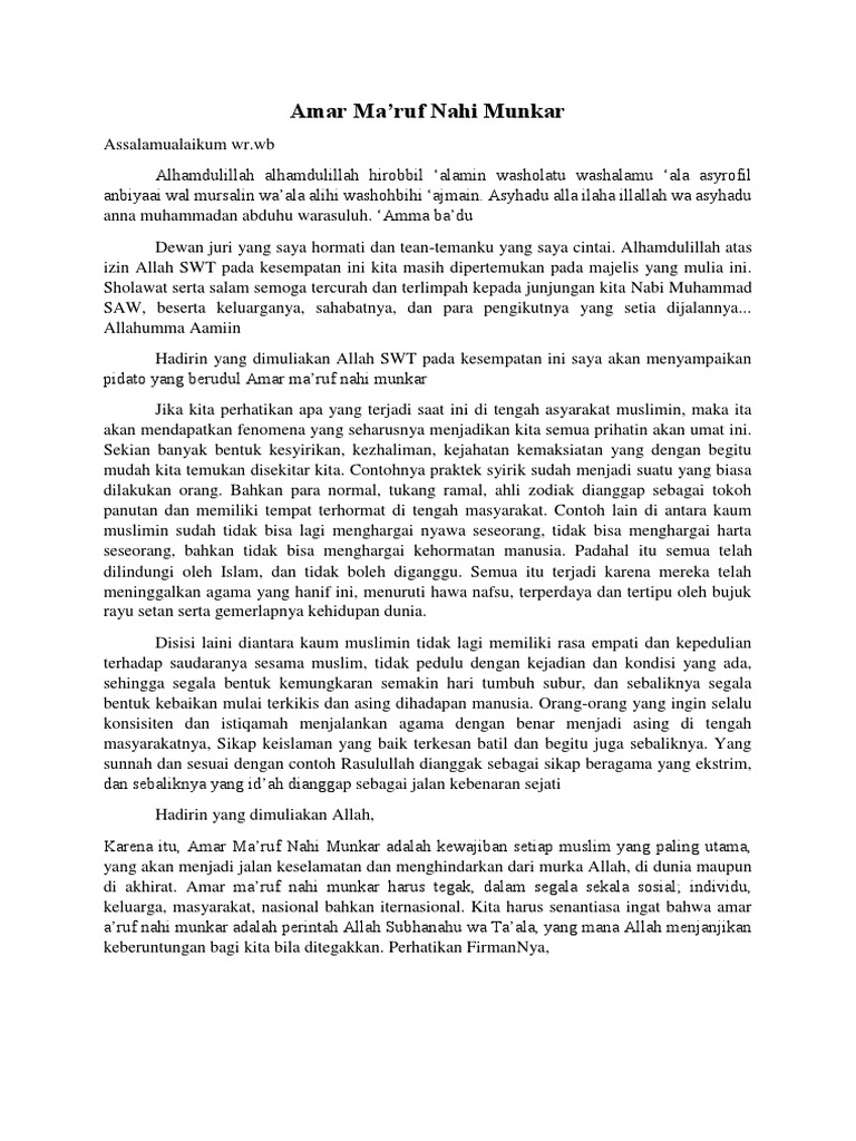 Amar Maruf Nahi Munkar | PDF | Ilmu Sosial | Hukum