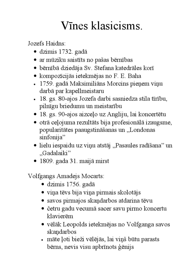 Vīnes Klasicisms | PDF