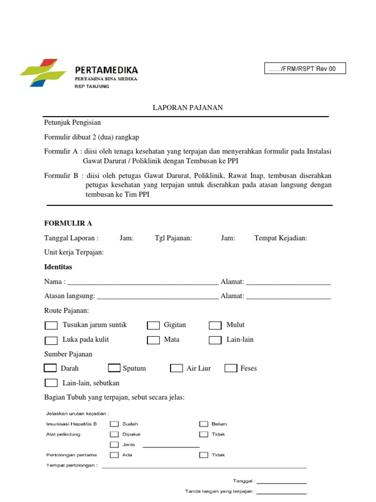 Formulir Tertusuk Jarum | PDF