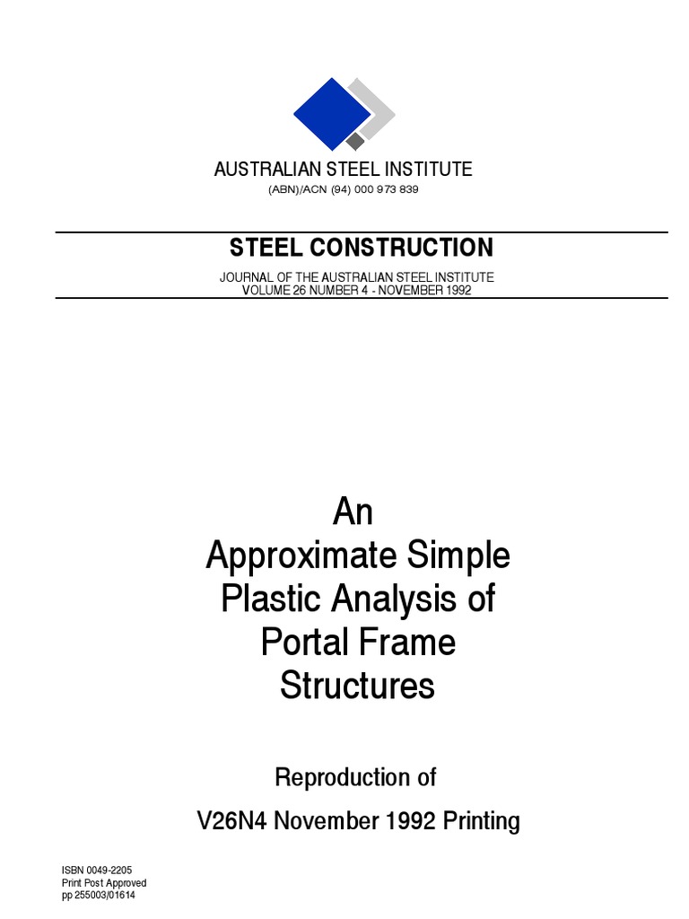 An Approximate Simple Plastic Analysis of Portal Frame Structures | PDF