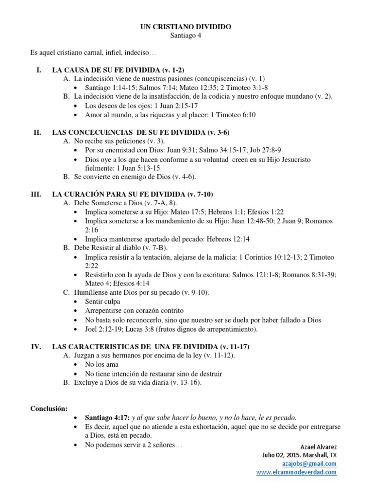 Un Cristiano Dividido Por Azael Alvarez | PDF | Pecado | Biblia