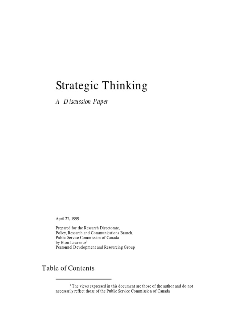 Strategic Thinking | PDF | Strategic Thinking | Strategic Management
