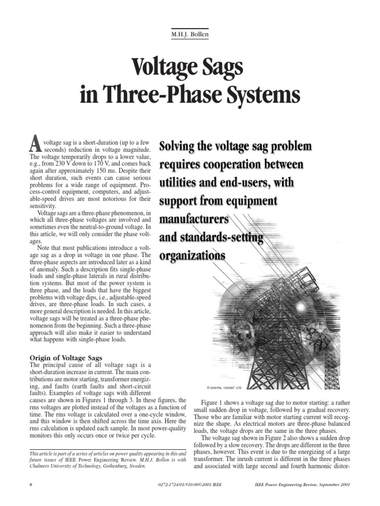 Voltage Sag In Three Phase System Pdf Electric Power Transmission Transformer