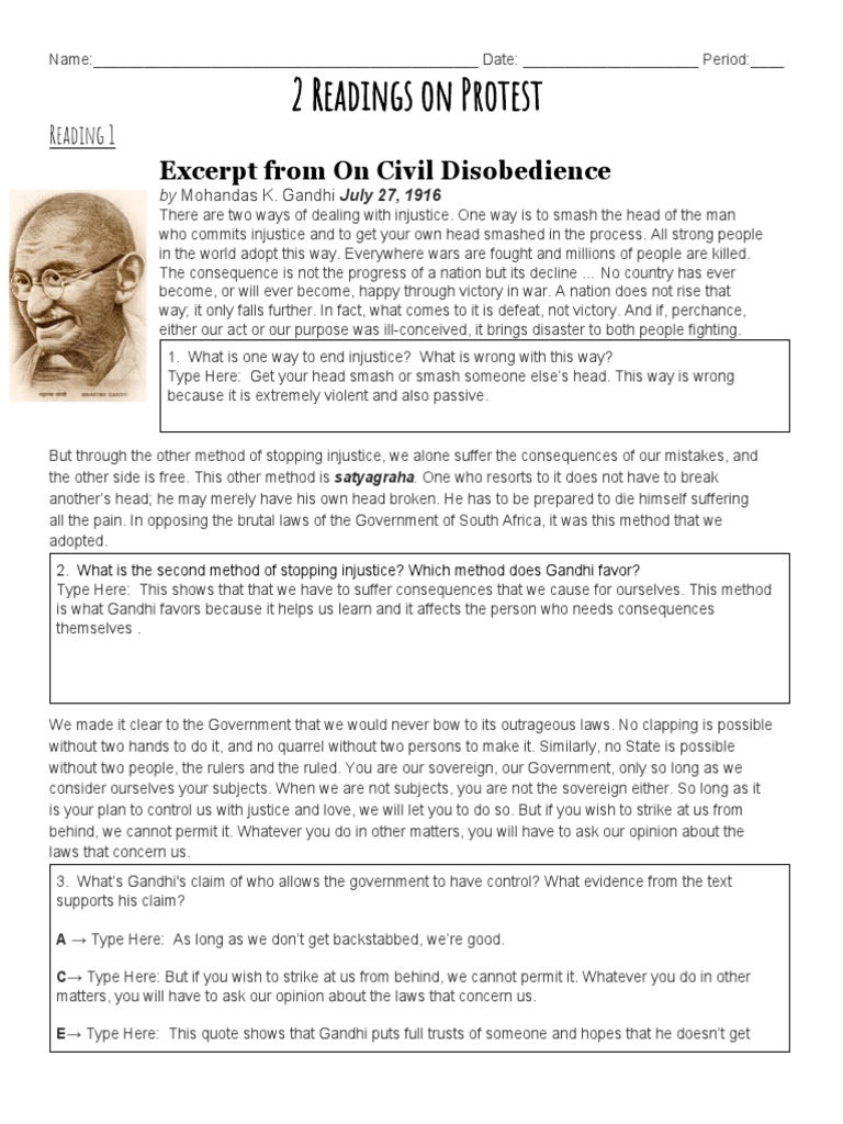 Protest Speeches Worksheet | Download Free PDF | Violence | Conflict ...
