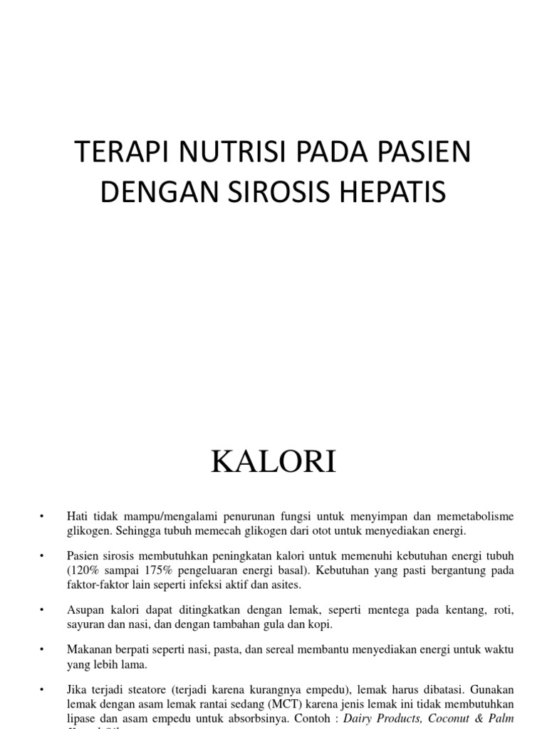 Terapi Nutrisi Pada Pasien Dengan Sirosis Hepatis | PDF