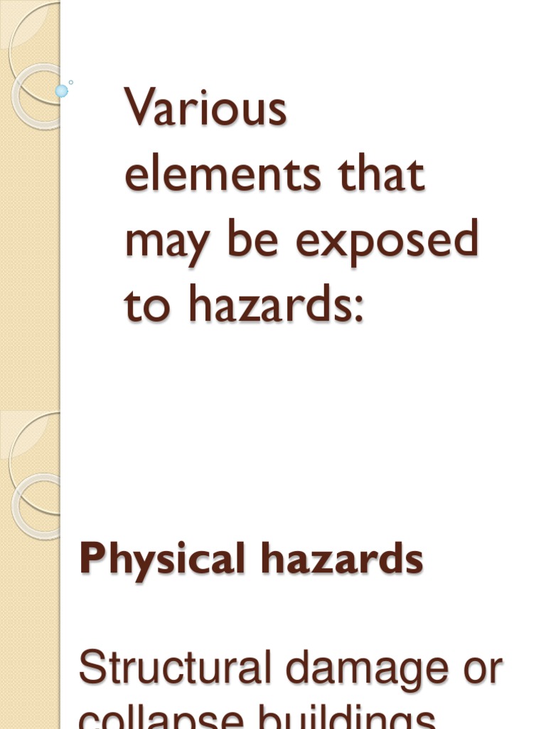 Elements Exposed to Hazards Overview | PDF
