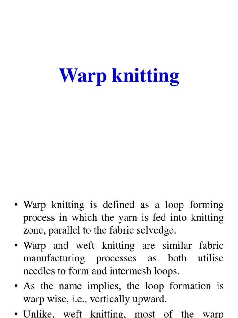 Warp Knitting | PDF | Knitting | Textiles