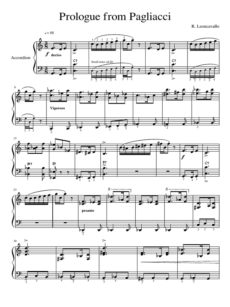 Prologue of Pagliacci | PDF | Italian Music | Opera
