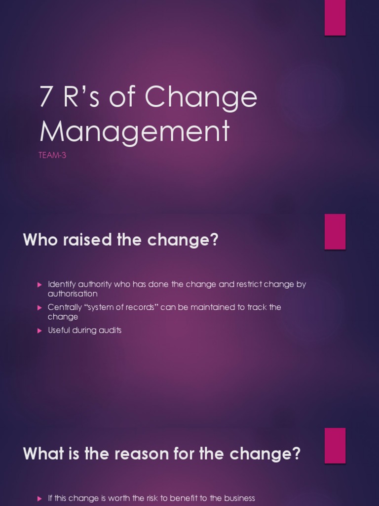 7 R's of Change Management | PDF