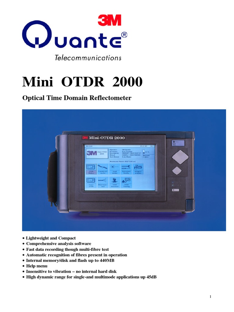 Mini OTDR 2000 Modifiziert Engl | PDF | Optical Fiber | Electronics