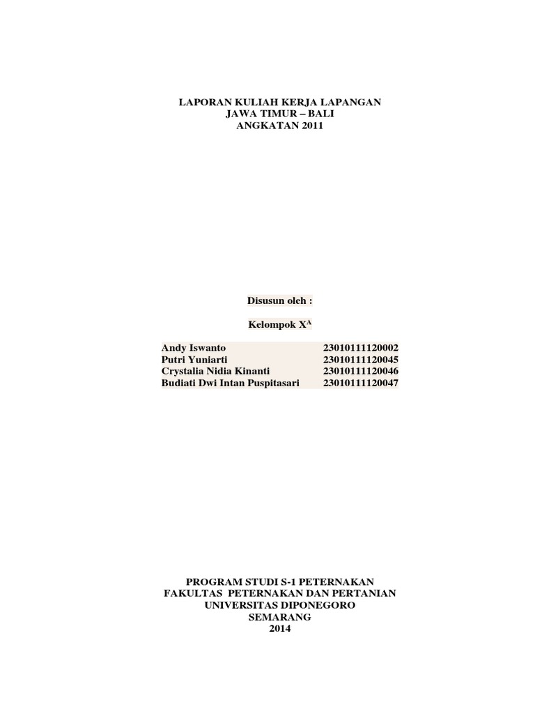 Contoh Laporan KKL | PDF