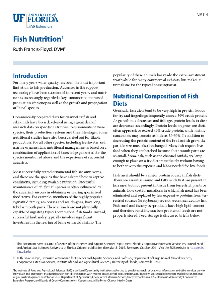 Fish Nutrition | PDF | Vitamin C | Foods