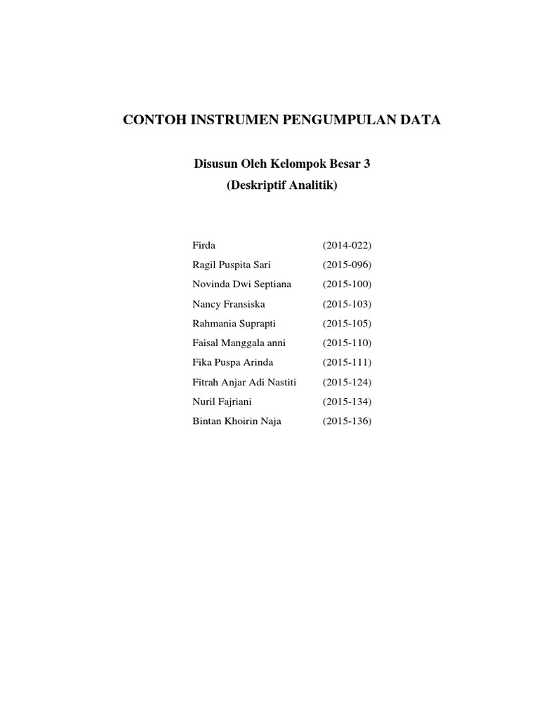 Contoh Instrumen Pengumpulan Data | PDF