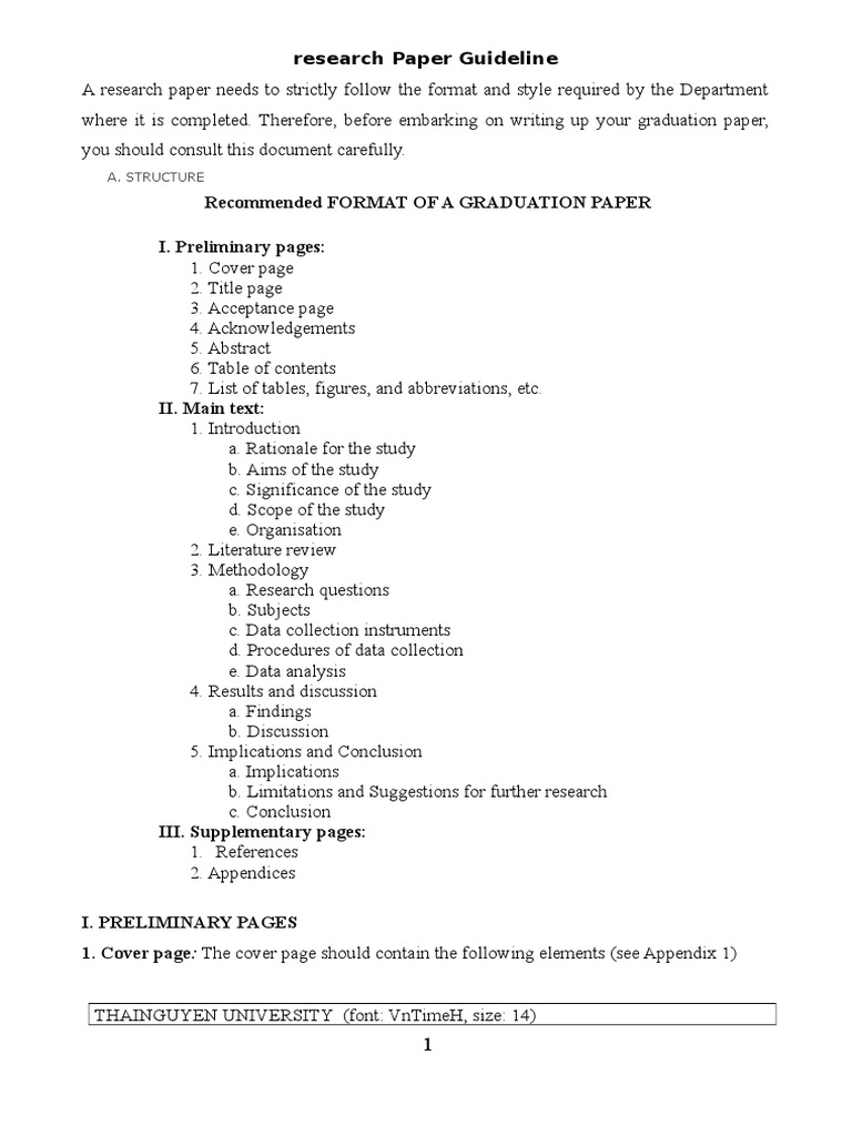 Graduation Paper Guideline | PDF | Program Evaluation | Evaluation