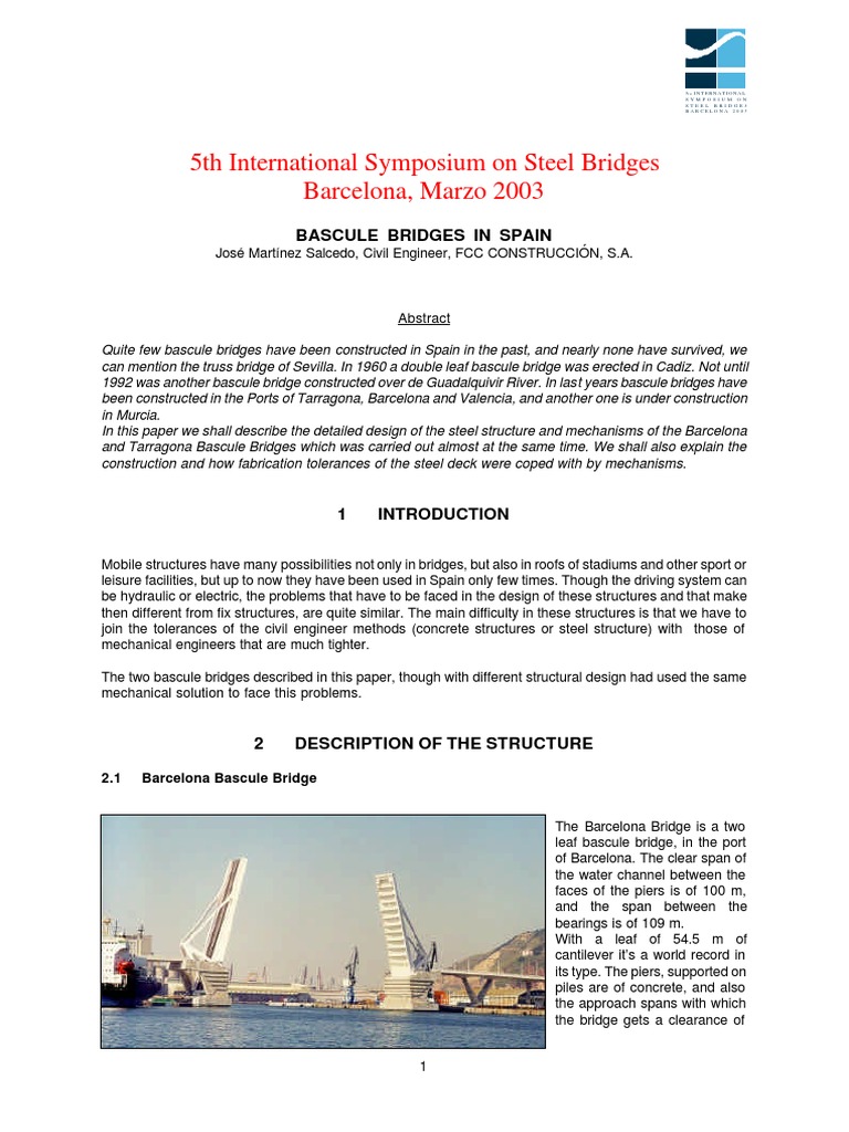 Bascule Bridges in Spain: Design Insights | PDF