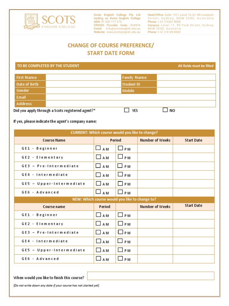 Change of Course Preference | PDF | Government | Business